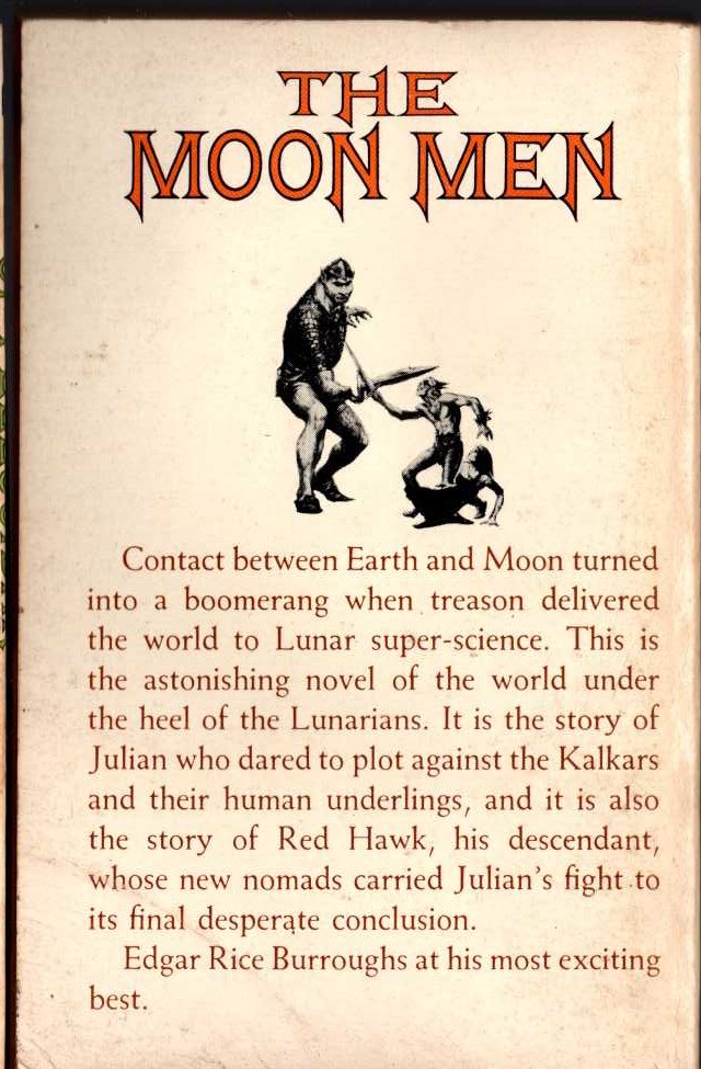 Edgar Rice Burroughs THE MOON MEN book cover scans
